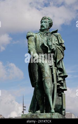 Statue of General Pierre Yrieix Daumesnil in front of the city hall of ...