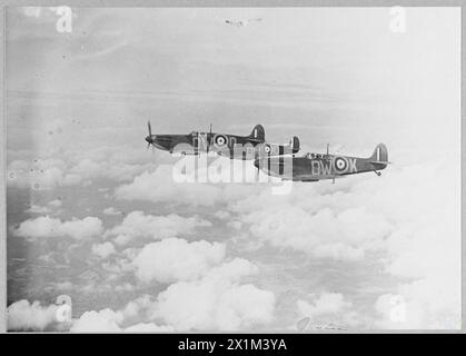 Spitfires of No. 610 Squadron RAF land at the western end of Biggin ...
