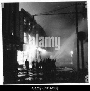 ENEMY BOMB EAST COAST TOWN - An impressive picture of the fires burning ...