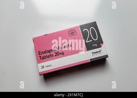 A box of 28 Enalapril Maleate 20mg tablets Stock Photo - Alamy