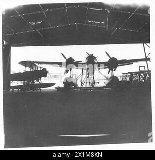 THE CAPTURED BASE OF AUGUSTA - Italian seaplanes which will be put back ...