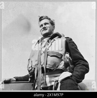 Aircraft of No. 457 Australian Fighter Squadron are shown returning ...