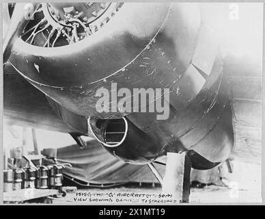 DAMAGE TO "HUDSON AIRCRAFT" BY "FLAK" - Photographs show damage to ...