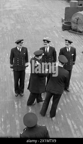 Admiral Sir Max Horton visits the C-in-C Home Fleet aboard HMS King ...