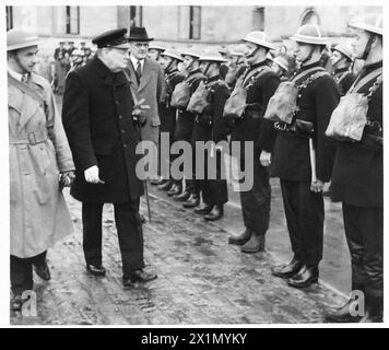 THE PRIME MINISTER SETS A GOOD EXAMPLE - Mr. Churchill inspecting ships ...