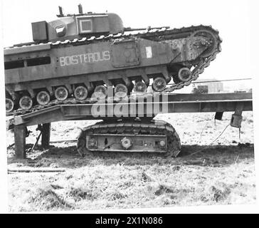 TANKS AND TRACKED TRANSPORTERS - Churchill tank being loaded on to a ...