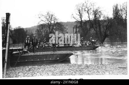ROYAL ENGINEERS PONTOON BRIDGING, READING - Going aboard to assemble ...