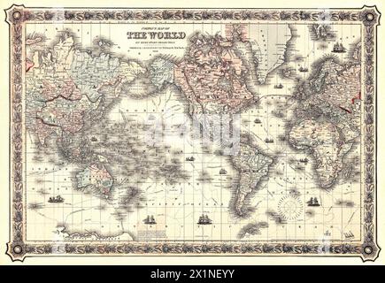 Antique Vintage Maps of the World Map of the World Heinrich Scherer ...
