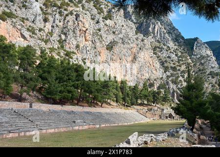 The Delphi Stadium is located at the highest point of the Delphi ...