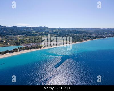 Amazing view of Kassandra coastline near Lagoon Beach, Chalkidiki ...