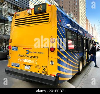 Hybrid Bus, New York City, New York, USA Stock Photo - Alamy