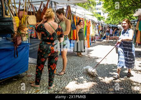 People Choosing/Buying Clothes At The Ipanema Sunday Market (Hippie ...