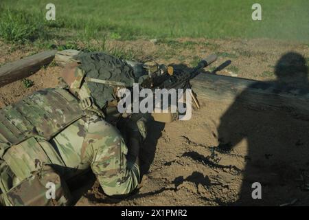 As part of a demonstration for the Next Generation Squad Weapons (NGSW), cement blocks and steel ...