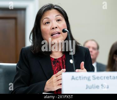 United States Secretary of Labor Julie A. Su appears before a Senate ...