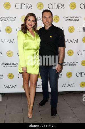 MIAMI, FL-APRIL 17: Michelle Galvan and Chef Fernando Guajardo are seen ...