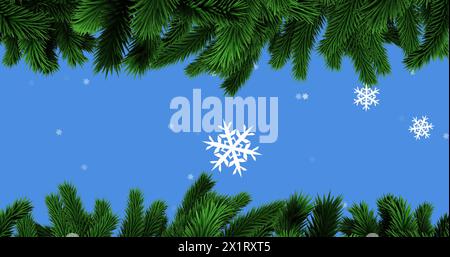 Snowflakes decoration against blue sky Stock Photo - Alamy