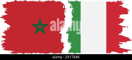 Morocco and Italy grunge flags connection, vector Stock Vector Image ...