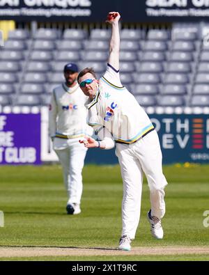 Bristol, UK, 15 April 2024. Gloucestershire's James Bracey bats during ...