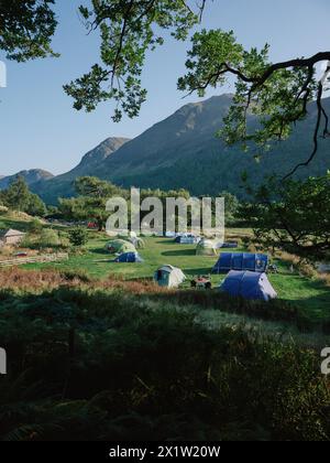 Syke Farm Campsite and landscape on a summer evening in Buttermere ...