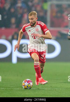Konrad Laimer, FCB 27 in the round of 16 first leg match FC BAYERN MUENCHEN - BAYER 04 ...