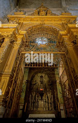 Porto Cathedral. Famous altarpiece in the Sacrament chapel. Portuguese ...