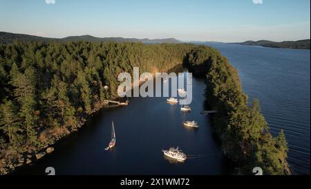 Aerial photo of Princess Cove, Wallace Island Marine Provincial Park ...