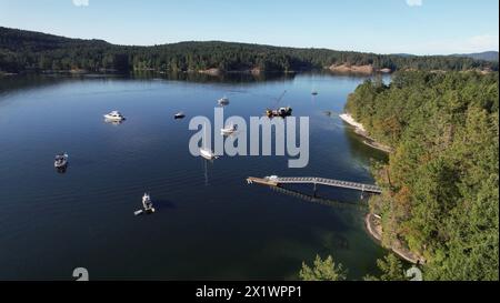 Aerial photo of the anchorage at Russell Island, Gulf Islands National ...