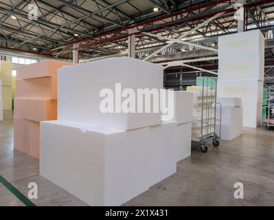 Blocks of foam rubber in warehouse Stock Photo - Alamy
