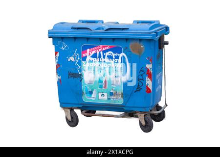 Isolated trash bins in various colors and styles, ready for waste ...