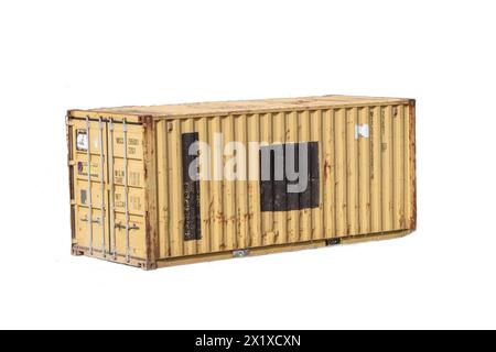 An isolated image of a yellow shipping container. Perfect for logistics ...