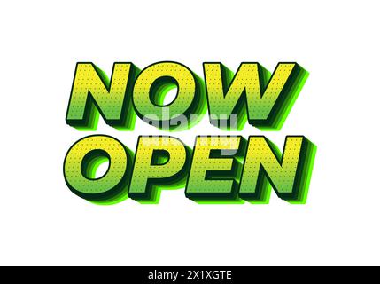 Now open. Text effect design in 3d look with eye catching colors Stock ...