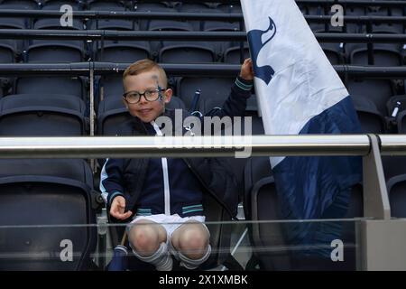 Tottenham fan with a Spurs face paint during the Premier League match ...