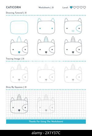 How to Draw a Cat. Step by Step Drawing Tutorial. Draw Guide. Simple ...
