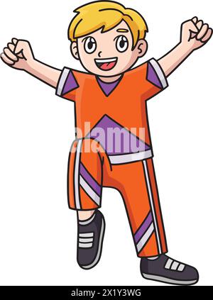 Cheerleader Boy Lifting Leg Hands Illustration Stock Vector Image & Art ...