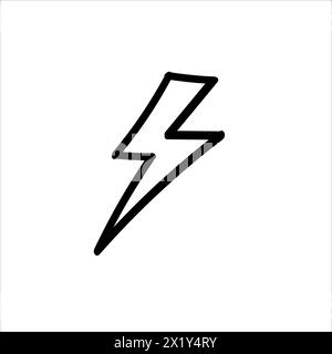 Thunder icon vector, filled flat sign, solid pictogram isolated on ...