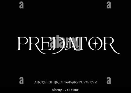 Decorative sharp serif alphabet display font vector illustration Stock ...