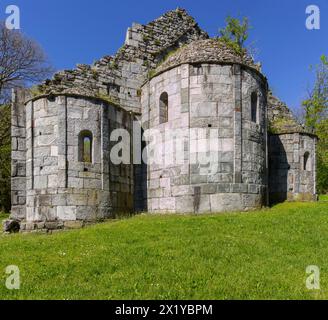 Gattico, Piedmont, Italy - April 17, 2024: Ruins of the parish church ...