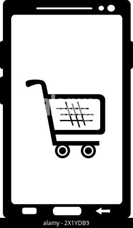 Shopping Cart with mobile phone icon Vector Design. Shopping Cart icon ...
