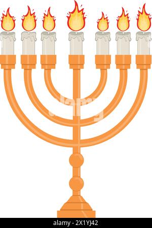 Vector illustration of the seven-branched candle. Traditional symbol of ...