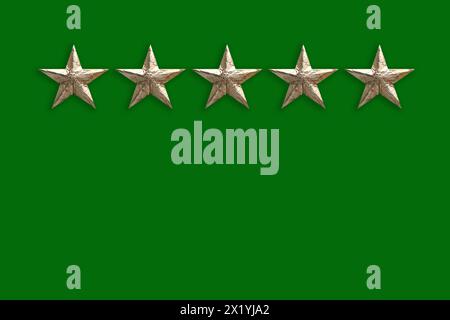 five gold foil star on white background, concept of evaluating the ...