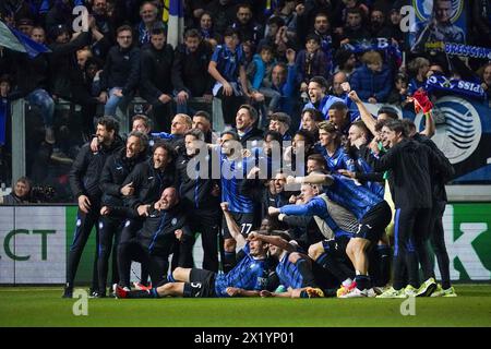Team of Atalanta BC win celebrate, during the Italian championship ...