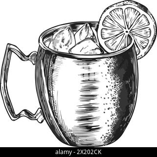 Moscow Mule Hand Drawn Drink Vector Illustration Stock Vector Image ...