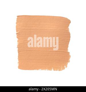 Acrylic beige texture, brush stroke, hand drawing isolated on white ...