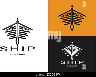 Sail yacht icon front view. Black background with white. Vector ...