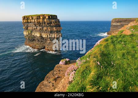 Ireland, County Mayo, northwest coast, Downpatrick Head, Dún Briste Sea ...