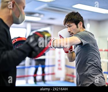 Seigo Yuri Akui, WBA Flyweight World Champion of Japan trains during a ...