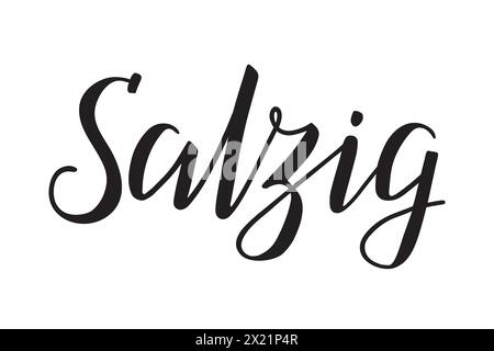 Word Salz, which means Salt in German, modern brush ink calligraphy ...