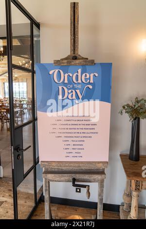 An order of the day for a wedding reception at Botley Hill Farm in ...