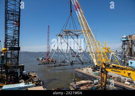 View of a section of the Chesapeake Bay Bridge-Tunnel Stock Photo - Alamy