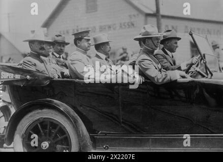 Obregon at El Paso, 1916. Shows General Alvaro Obregon, center, and his ...